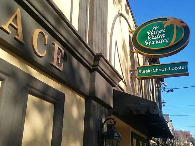 Afternoon shadows dance across the entrance where generations have gathered for memorable meals and celebrations.