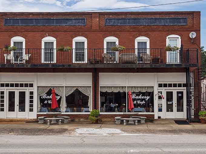 The brick facade and balcony railings give this bakery the kind of European elegance you'd expect in Charleston.