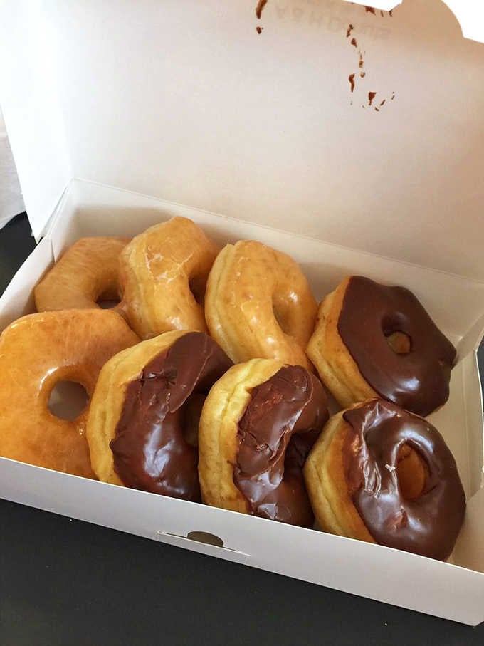 A box of mixed donuts is like a greatest hits album, except every track is delicious.