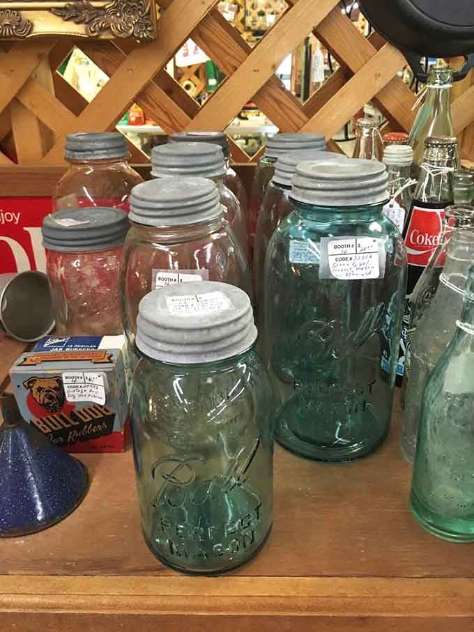 Mason jars in every shade remind us when preserving food was an art form, not just a Pinterest trend.