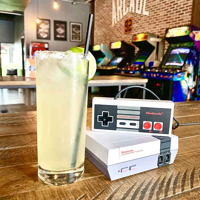 That classic Nintendo controller knows it's about to witness some serious gaming while you sip something refreshingly citrusy.