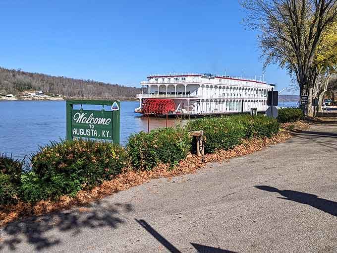 Nothing says "welcome to river country" quite like a genuine paddlewheeler docked where your neighbors can actually see it daily.