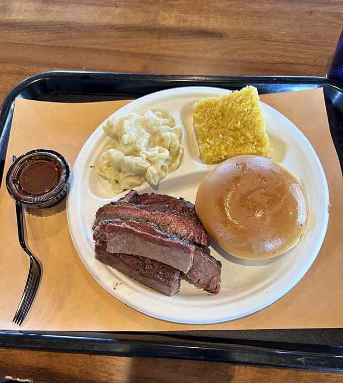 That smoke ring doesn't lie: this is brisket that's been loved low and slow until perfection happened.