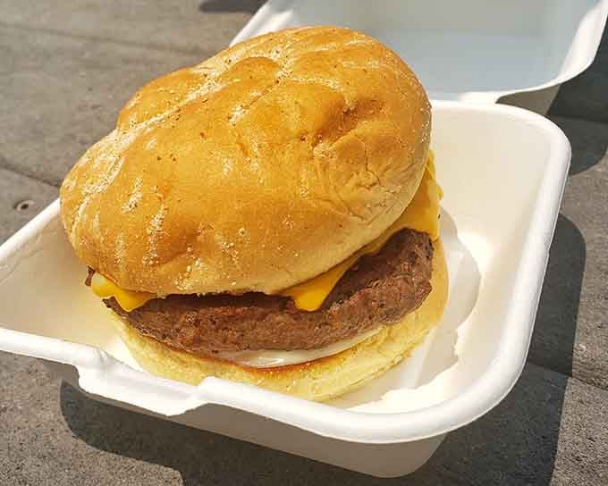 Behold the platonic ideal of a cheeseburger: golden bun, melted cheese, juicy patty, simple perfection that needs no introduction.