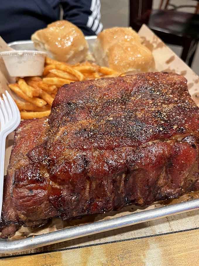 That bark on those ribs took hours to develop, and approximately three seconds to make you a believer.