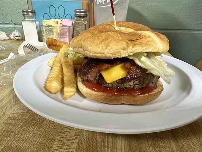 This is what they call a "regular" burger, which tells you everything about their definition of normal.