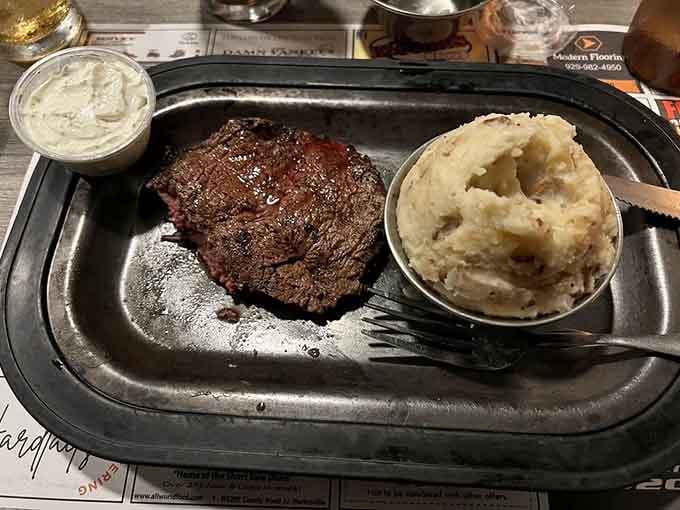 This steak knows exactly what it's supposed to be: thick, juicy, and completely unapologetic about its deliciousness.
