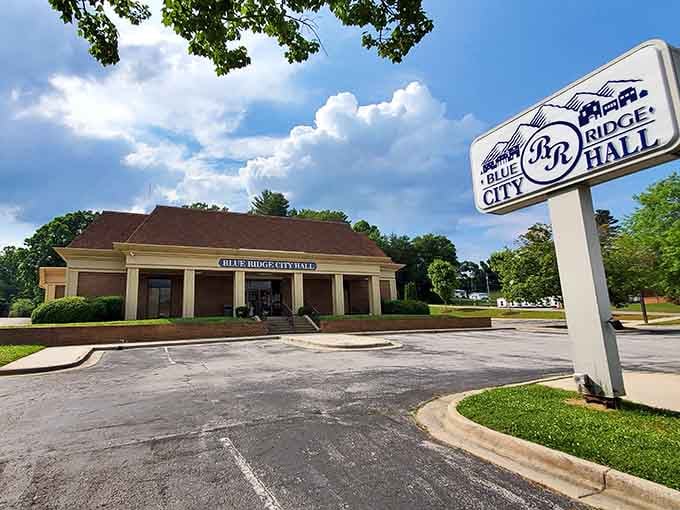 Blue Ridge City Hall stands ready to handle all your municipal needs with small-town efficiency and Southern hospitality included.