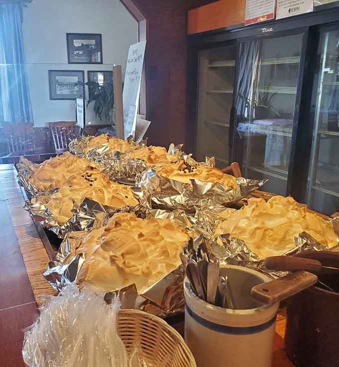 Fresh pies lined up like edible works of art, each one promising the kind of sweetness that makes life worth living.