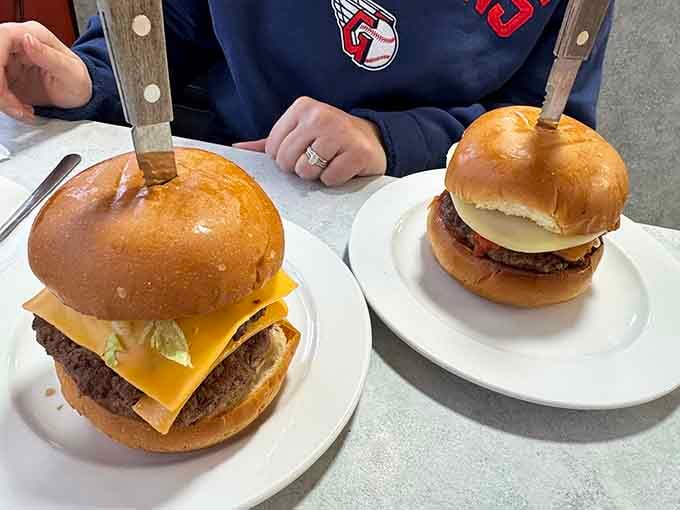 Two burgers, two different approaches, both destined to make you forget whatever diet you started this morning.