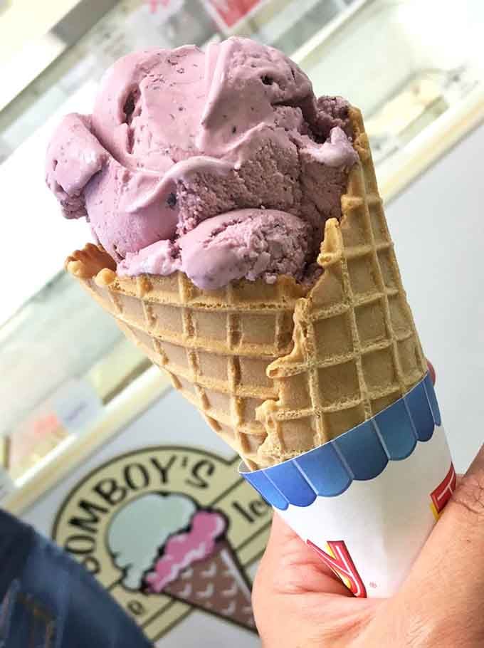Raspberry Truffle in a waffle cone: proof that some decisions in life are absolutely, unquestionably correct.
