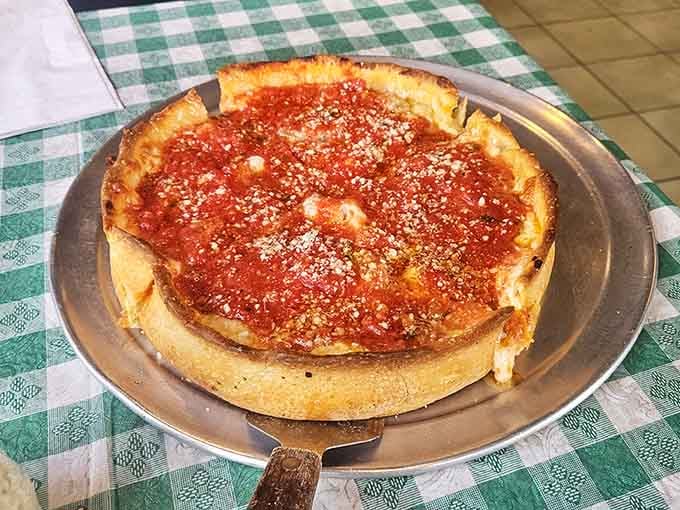 Behold the golden-crusted masterpiece that proves Missouri doesn't need Chicago's permission to make outstanding deep dish pizza.