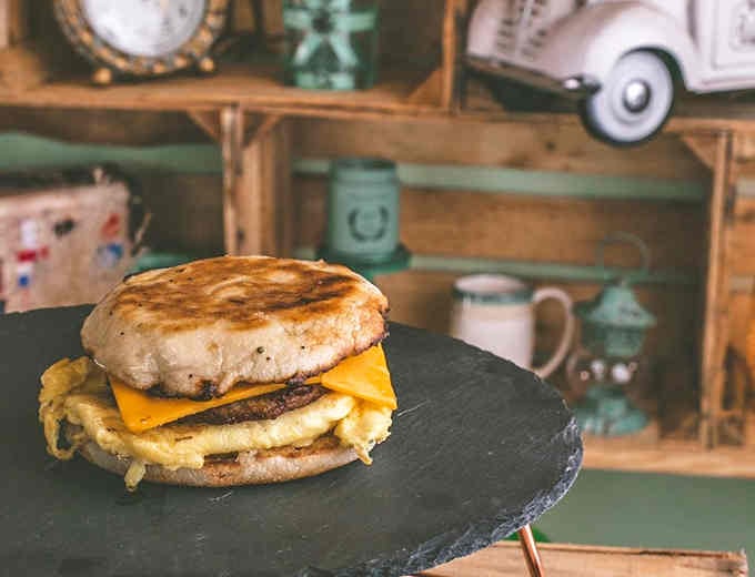 Behold the breakfast sandwich in its natural habitat, perfectly golden and stacked with enough protein to fuel your day.