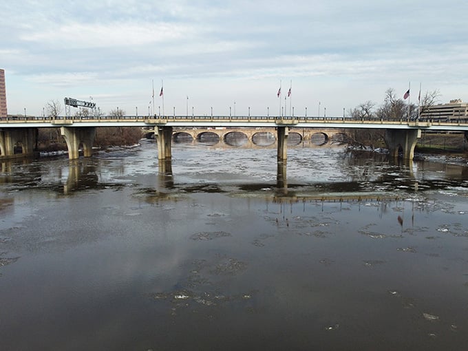 Modern highway meets timeless elegance, proving that old and new can actually get along just fine.