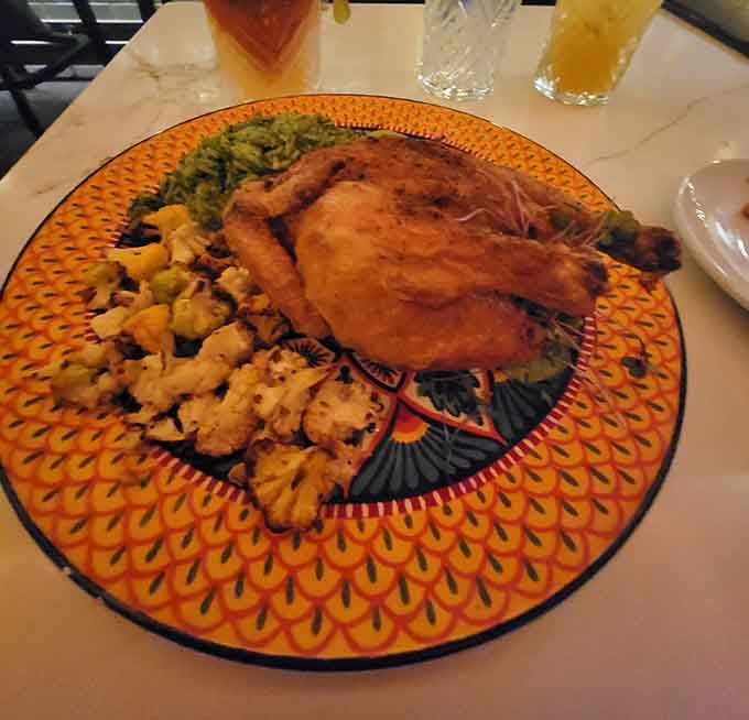 That Cornish game hen looks like it just won best in show, and honestly, it probably deserves the trophy.