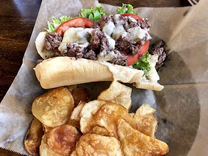 When your sandwich comes with house-made chips and looks this good, you know someone in that kitchen actually cares about lunch.