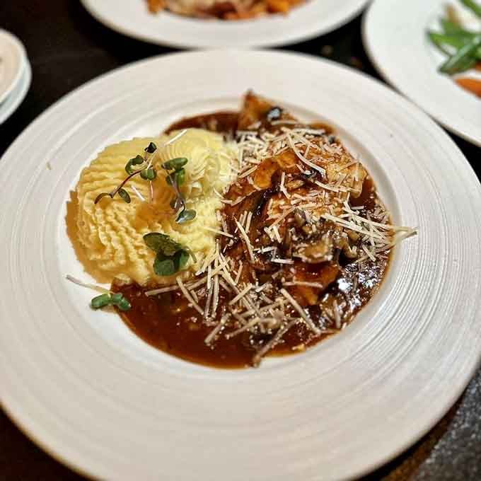 Rich Marsala sauce blankets tender meat while creamy polenta provides the perfect canvas for this Italian masterpiece.