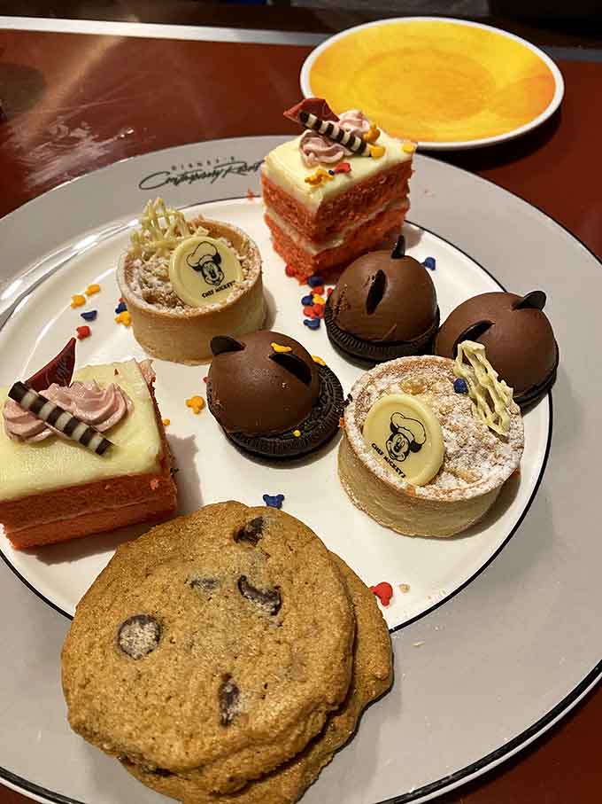 This dessert plate looks like it was styled by someone who understands that presentation matters almost as much as taste.