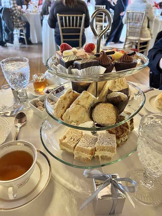 That three-tiered tower of temptation holds more deliciousness than any diet can withstand, surrender gracefully.