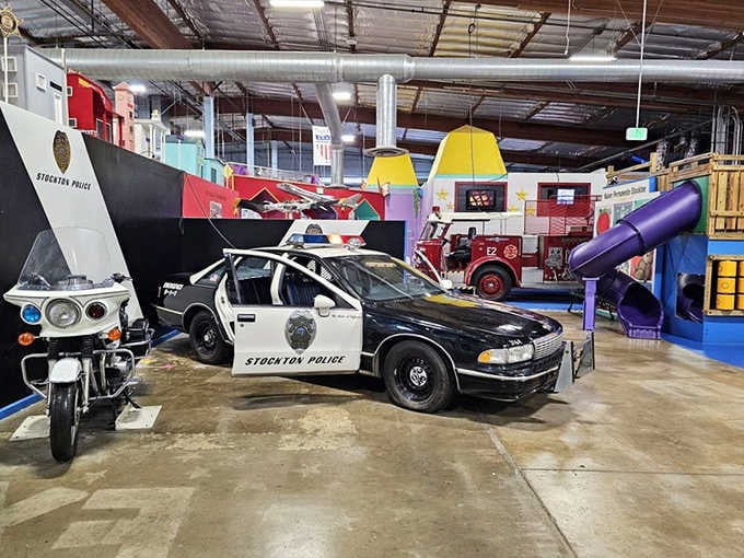 From police cars to motorcycles, this exhibit lets kids explore emergency vehicles without the awkward "what did I do wrong" feeling.