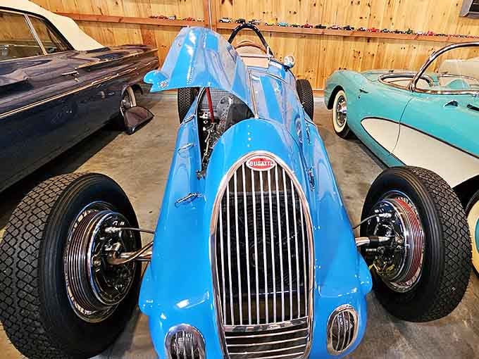 This brilliant blue Bugatti looks like it could still tear up a racetrack, decades be darned.