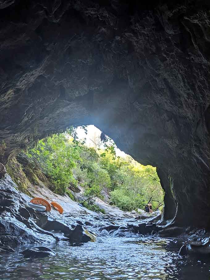 Looking out from inside the cave feels like peering through a portal to another world, Narnia-style.