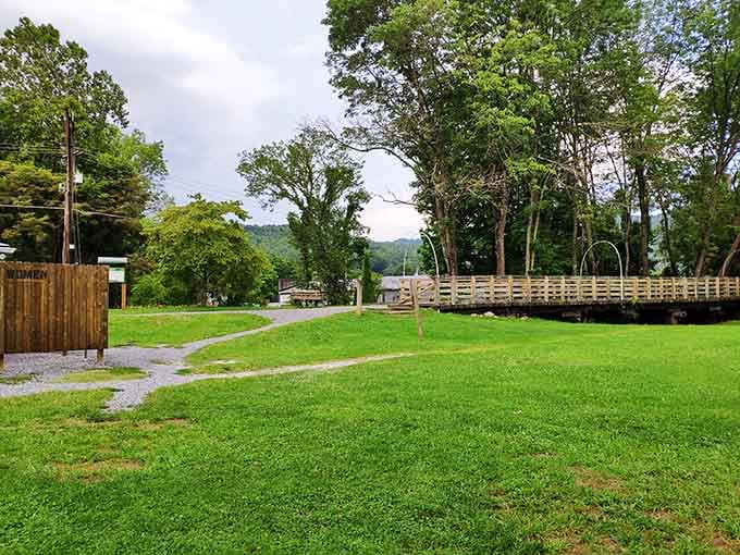 Damascus Town Park offers green space where tired legs can rest and trail stories get swapped freely.