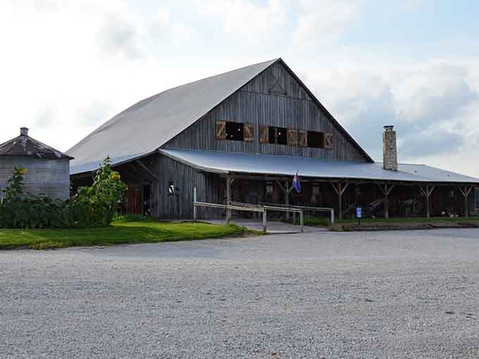 This weathered barn stands as a monument to agricultural heritage, where authentic farm experiences still matter in modern times.