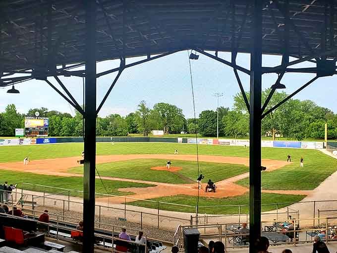 Baseball under an old wooden grandstand beats luxury boxes any day, where the game still matters most.
