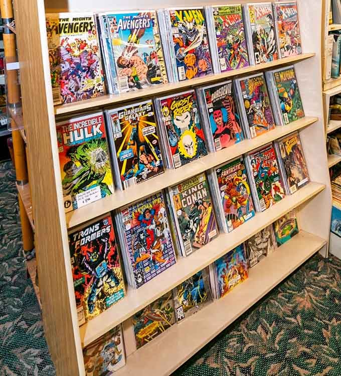 The Avengers and X-Men wait patiently in protective sleeves, their colorful adventures preserved for the next generation of fans.