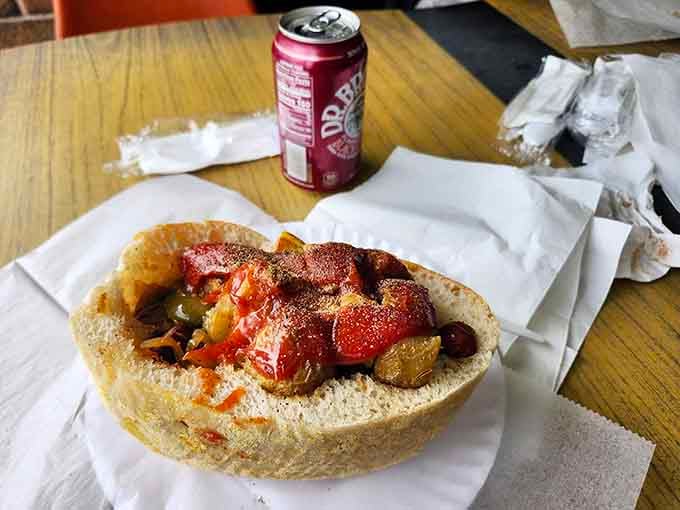 The Italian hot dog wrapped in pizza bread is New Jersey's answer to "why choose one when you can have both?"