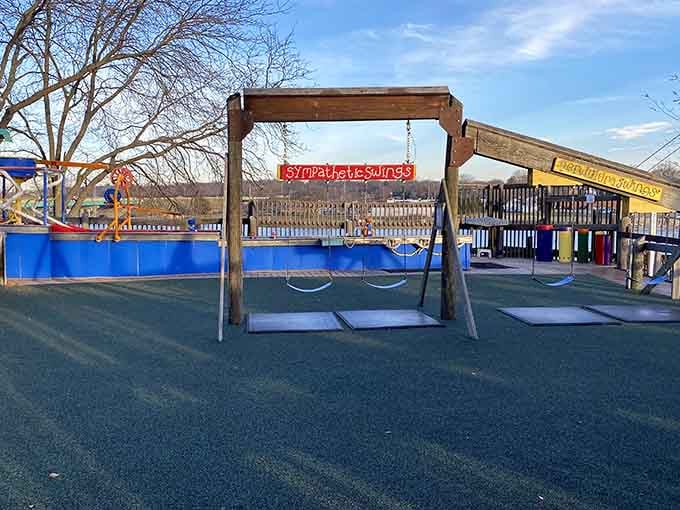 Even the swings here teach physics, though your kids will be too busy having fun to notice.