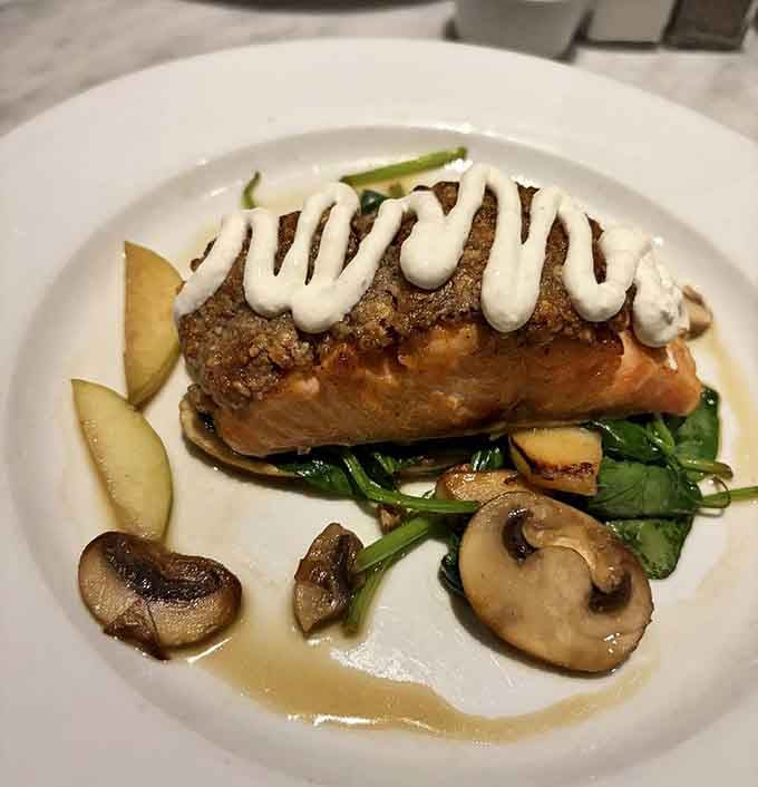 Pecan-crusted salmon that proves sometimes the best innovations happened long before food became overly complicated and unnecessarily deconstructed.