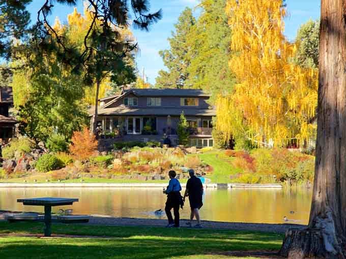 Mirror Pond lives up to its name, reflecting everything twice as beautifully as reality already deserves.