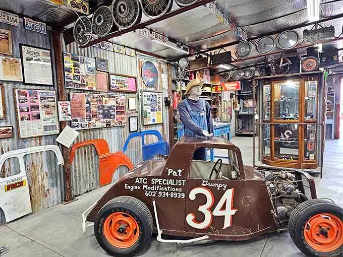Even the mannequins seem amazed by the collection, frozen mid-conversation about these pint-sized automotive marvels surrounding them.