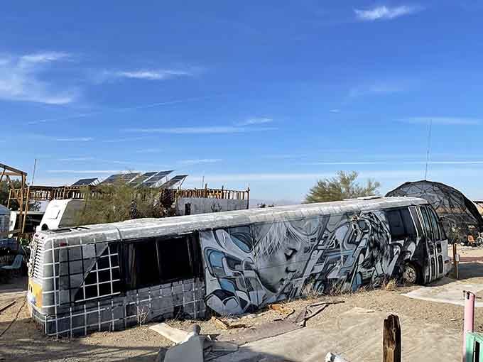 Someone turned a bus into a rolling canvas, and honestly, public transportation has never looked this interesting.
