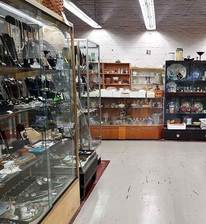 Glass cases protecting delicate treasures sparkle like a jewelry box your grandmother would have cherished dearly.