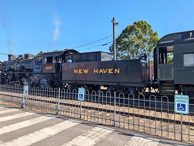 That "New Haven" tender carries more than coal&mdash;it's hauling decades of Connecticut history down the tracks with pride.