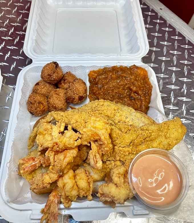 Golden fried whiting with hush puppies and beans &ndash; this is comfort food that actually comforts your soul.