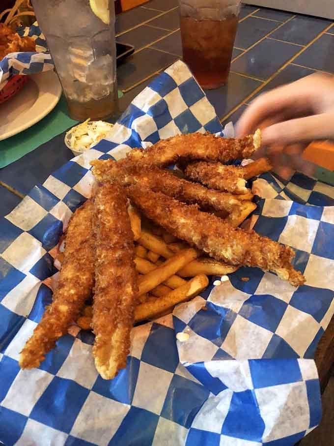 Golden, crispy perfection that would make your grandmother's fish fry weep tears of joy and envy.