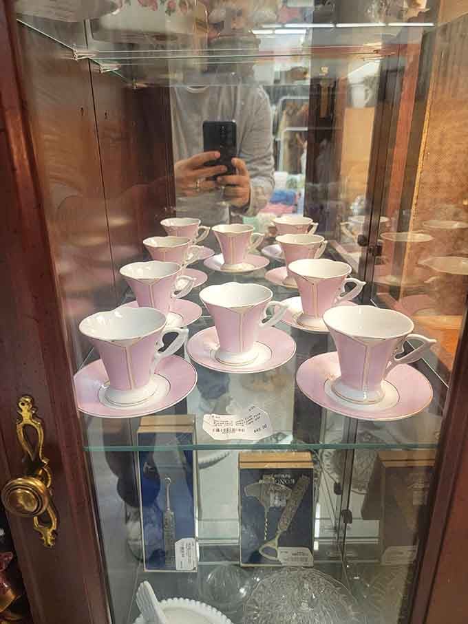 Pink teacups so elegant they make your morning coffee routine feel like a royal disappointment.