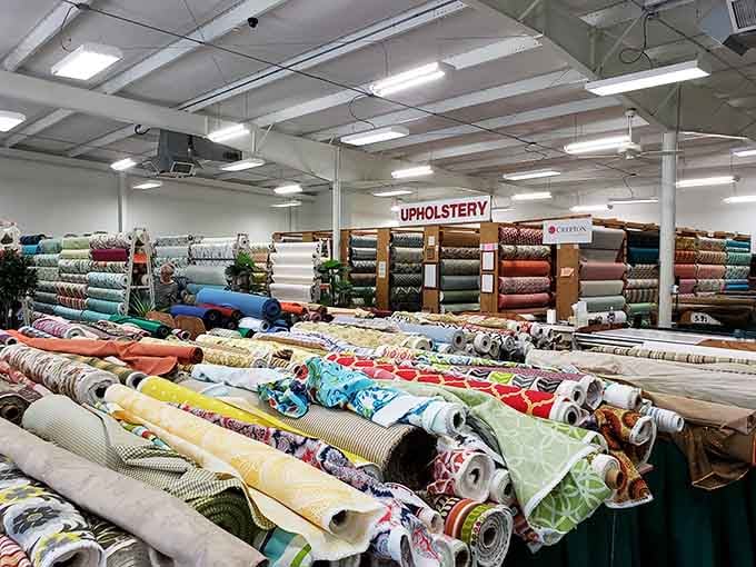 This is what heaven looks like if you've ever needed to reupholster furniture and didn't want to mortgage your house.