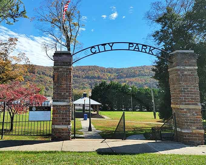 City Park welcomes you through brick pillars that have stood longer than most modern marriages, leading to genuine community gathering spaces.