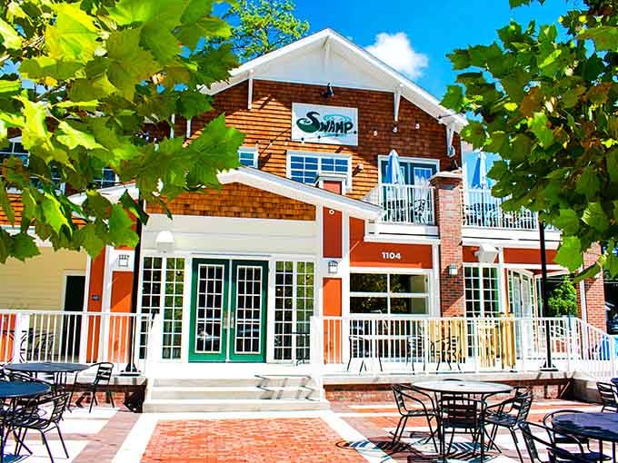 The Swamp Restaurant serves up Gator pride with every meal in a setting that celebrates local sports culture.