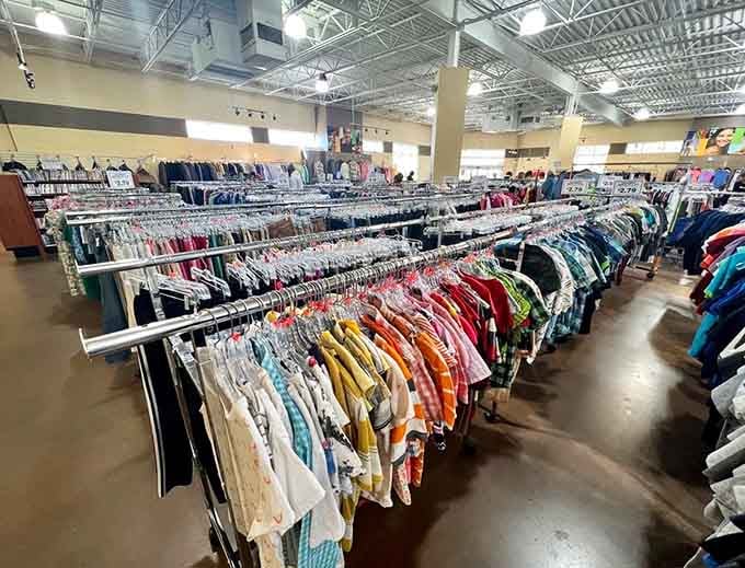 The organized chaos of endless racks means your perfect outfit is hiding somewhere in this glorious maze.