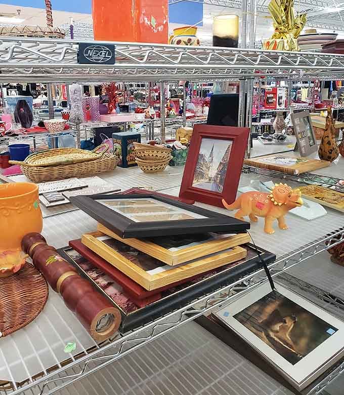 Picture frames stacked like a game of Jenga, waiting to showcase your memories without bankrupting your future.