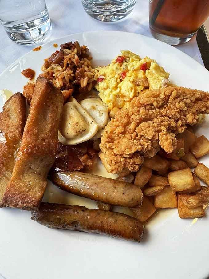 This plate proves brunch can be both hearty and elegant without choosing sides between them.