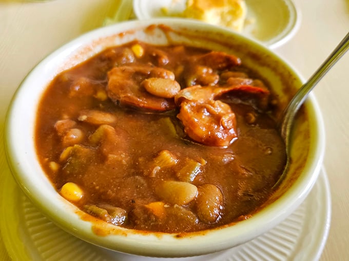 This gumbo has more depth than most Netflix series, with sausage and beans swimming in a broth that's been perfected over generations.