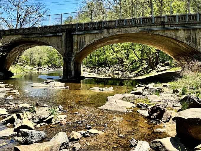 This historic stone bridge has seen more Maryland history than most textbooks, standing strong through decades of changing seasons.