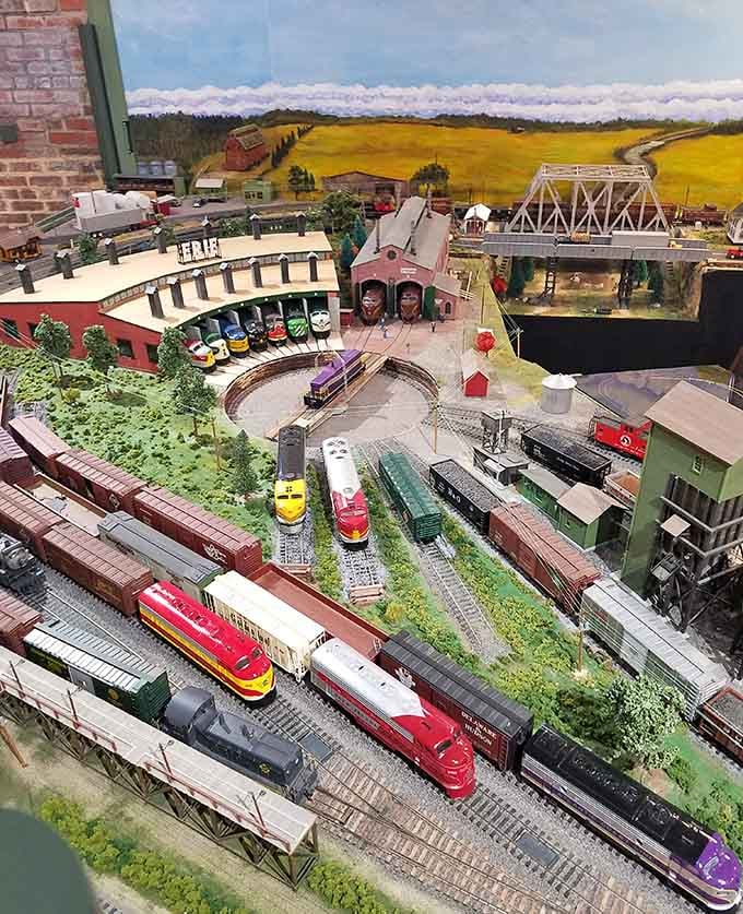 The model train display here is more elaborate than most people's retirement plans, and twice as impressive.